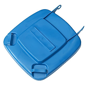 Baluue Outdoor Litter Box Square Trash Can Lid- Large Waste Bin Lid, Plastic Dustbin Lid Accessories for Outdoor Garden Replacement (Blue, 50L) Outdoor Trashcan