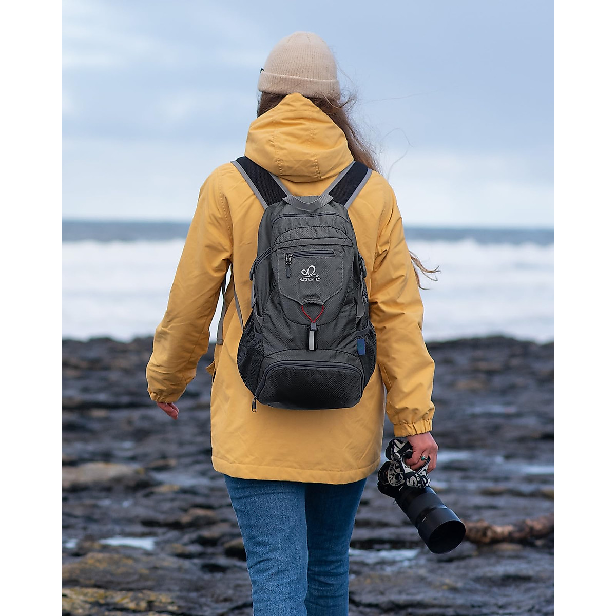 WATERFLY small lightweight packable backpack: 20l ultra-light foldable travel hiking daypack 29 liter fold hike camping day pack for man and woman