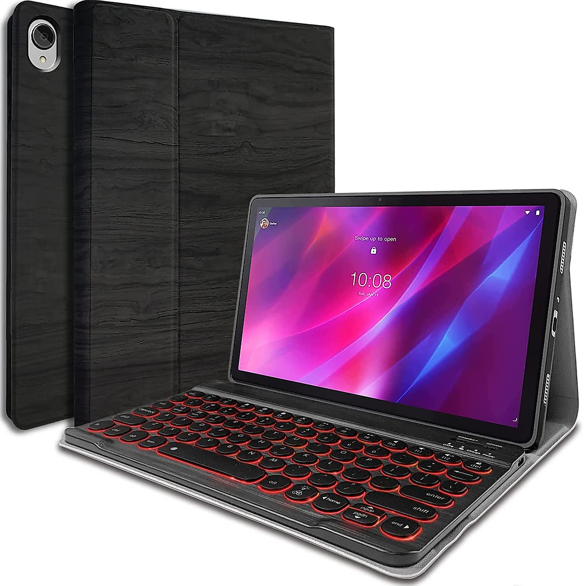 LDSOYIA Lenovo Tab P11 Plus 2021 & P11 2020 Keyboard Case 11 inch [Backlit, TB-J607F TB-J606X], 7 Color Backlights Detachable Wireless Keyboard Protective Case Cover for Lenovo Tab P11 Plus & P11