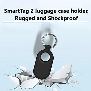 Bingcok 2 Packs for Galaxy SmartTag2 Case Keychain Smart Tag 2 Case (2023) for Keys, Wallet, Luggage, Backpacks,Pets (1-2Black)