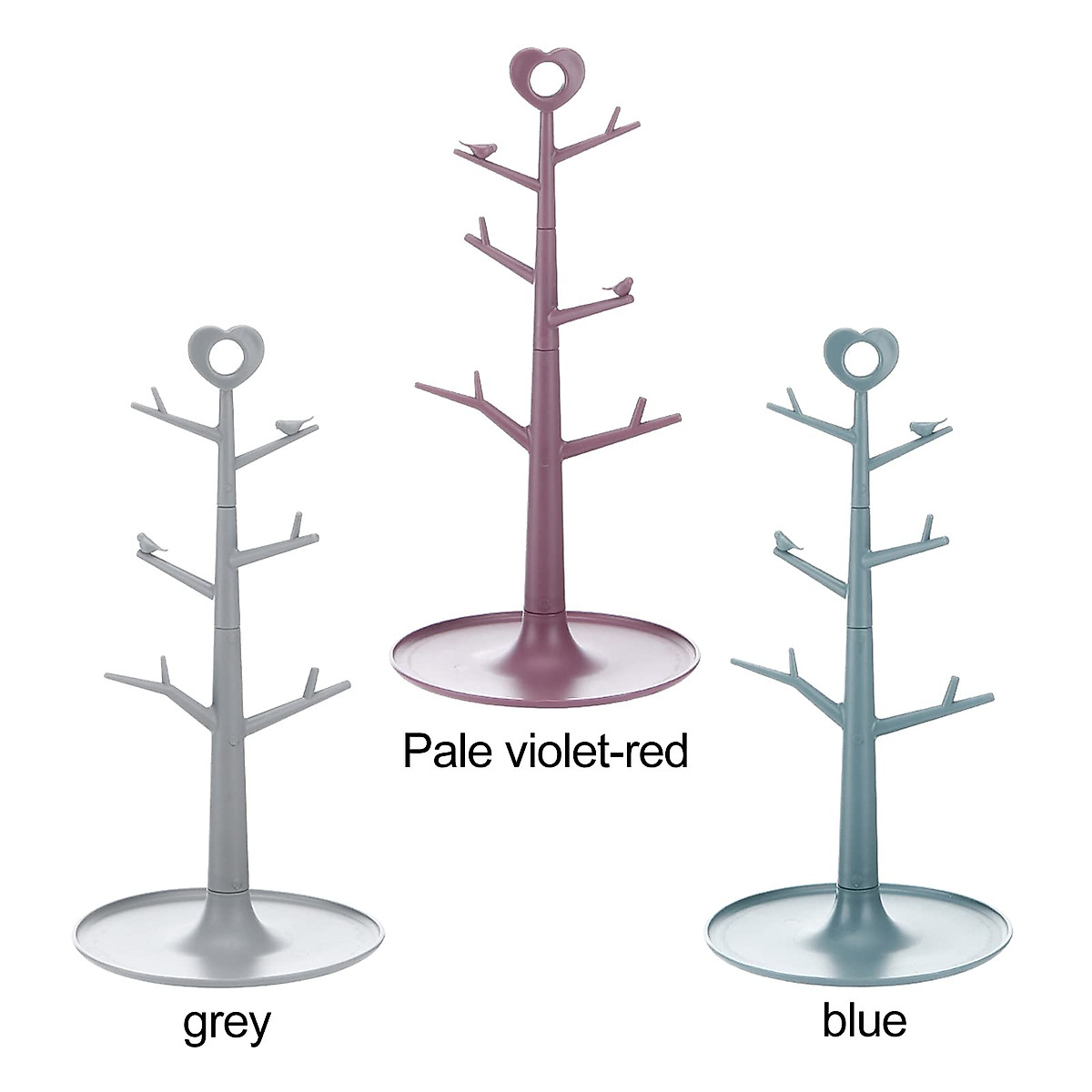 DNIEBW Tea Cup Rack Holder, 14.2 Inch Tabletop Mug Display Rack Tea Rack Cup Tree Holder, Coffee Mugs Rack with 6 Hooks for Kitchen Table Bar Countertop