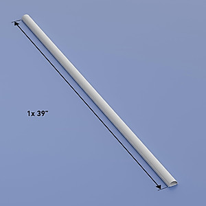 D-Line Half Round Cord Hider, Patented Cable Cover, Hide TV Wall Mount Wires, Raceway for Cords, Decorative Wire Covers, Paintable, Adhesive Cable Concealer -1x 1.18in W x 0.59in H x 39in L - White