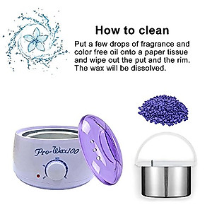 Wax Warmer, Portable Electric Hair Removal Kit for Facial &Bikini Area& Armpit- Melting Pot Hot Wax Heater Accessories Total Body Waxing Spa or Self-waxing Spa in Home for Girls & Women & Men