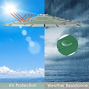 Yescom 10 Ft Patio Umbrella Replacement Canopy Market Table Top Sunshade Cover Beach