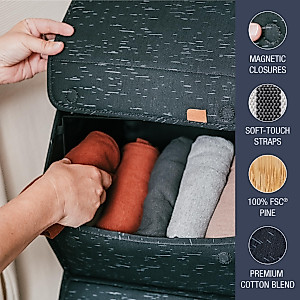 CleverMade Modular Storage System LUXE - Self-Standing, Stacking, and Hanging Storage Organizer for Home Organization and Storage – 3-Tier Hanging Closet Organizer - Made From Recycled Materials