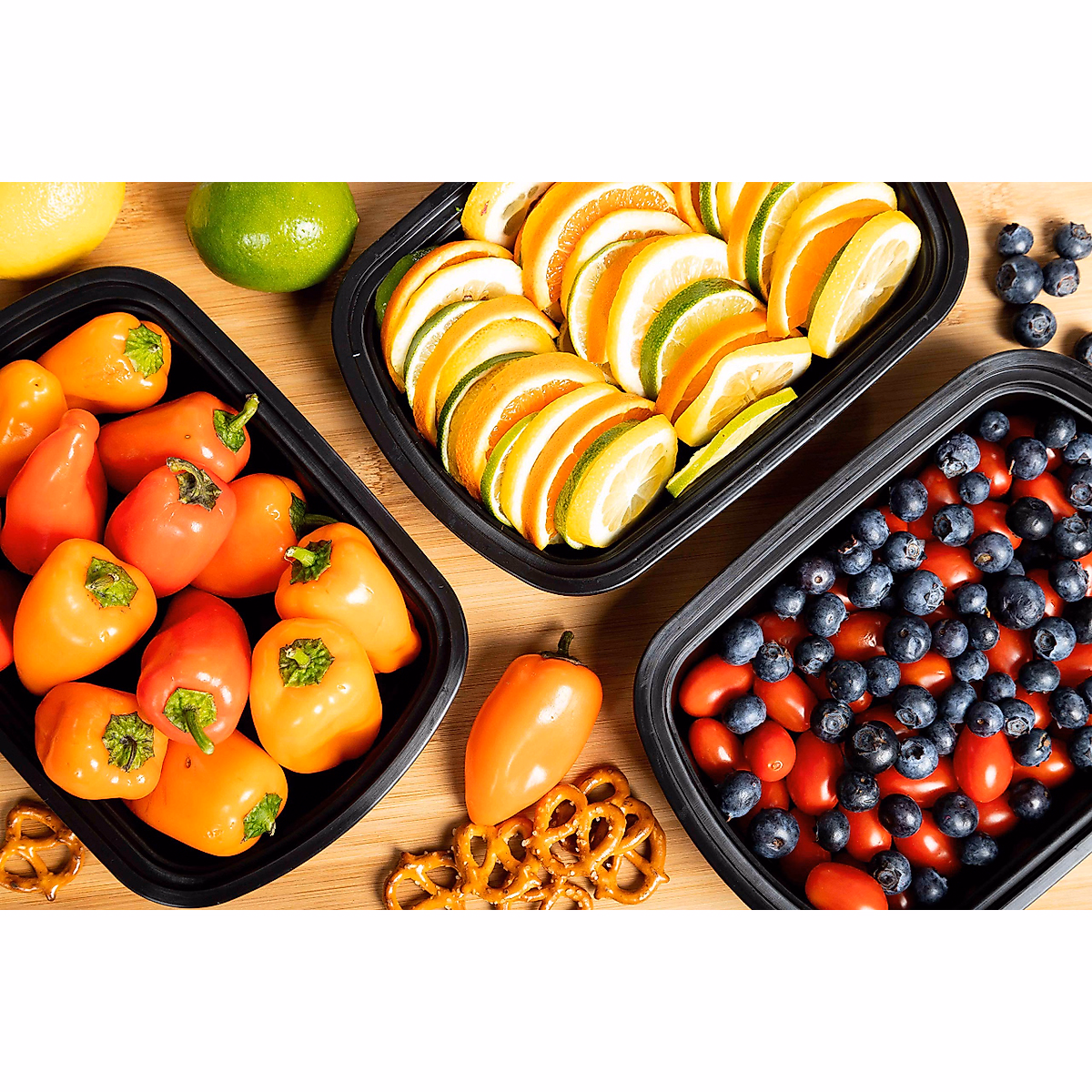 Meal Prep Container Reusable with Lids [25 Set] 28oz Ideal- Food Prep Containers, Food Storage Bento Box, Portion Control | Stackable | Microwave | Dishwasher | Freezer Safe