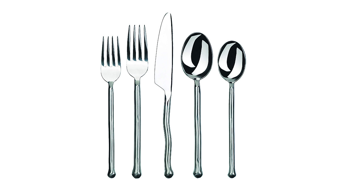 Gourmet Settings 20-Piece Flatware Set - Exotique Platinum