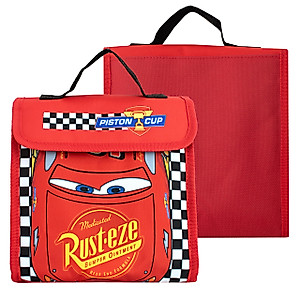Disney Cars Backpack Set 4 Piece | Lightning McQueen Backpack Pencil Case Water Bottle and Lunch Bag | Children's Backpacks For School And Adventures | Official Cars Merchandise