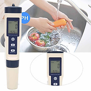 TDS Meter Digital Water Quality Tester, 5in1 Multifunctional PH/Salinity/Tem/TDS/EC Meter 0.01 Resolution High Accuracy Digital Water Tester for Household Drinking, Pool and Aquarium