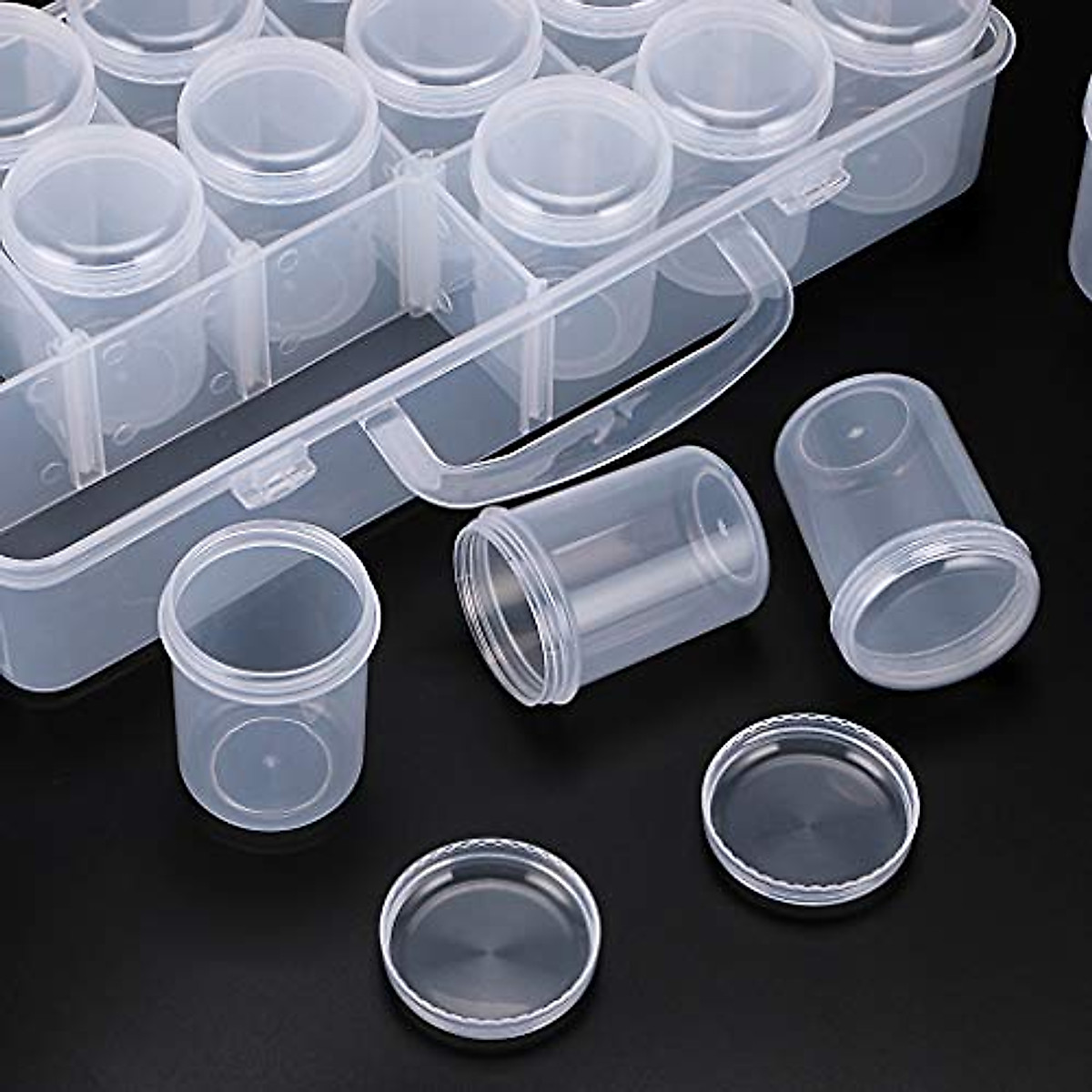 Hipiwe 18 Grids Diamond Painting Box Case - 5D Diamond Embroidery Kit Accessory Organizer,Plastic Jewelry Earring Beads Sewing Pills Storage Container