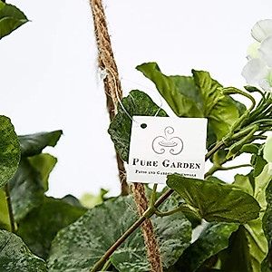 Pure Garden Faux Flowers - Light Pink Geranium Hanging Natural and Lifelike Floral Arrangement with Basket for Home or Office