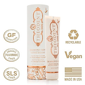 Theodent 300 Fluoride-Free Natural Toothpaste, Clinical Strength for Remineralization and Sensitivity Reduction Whitening Crystal Mint (3.4 Ounces, 96.4 Grams)