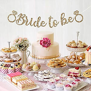Pre-Strung Bride To Be Banner - NO DIY - Gold Glitter Bachelorette Bridal Party Banner in Script - Pre-Strung Garland on 8 ft Strand - Gold Bachelorette Bridal Party Decorations & Decor. Did we mention no DIY?