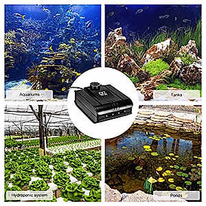 Aquarium Air Pump 4 Outlet, Lychee 254GPH 8W Quiet Oxygen Pump Fish Tank Aerator Pump with Check Valve Air Stone for Up to 300 Gallon Fish Tank