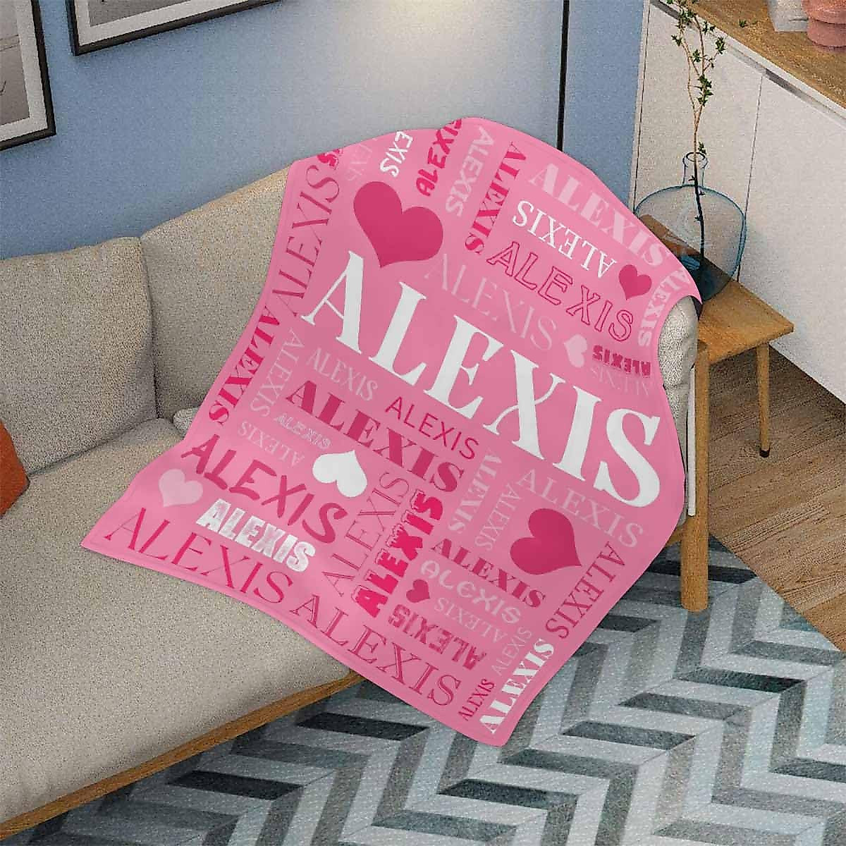 Personalized Name Blanket for Kids Boys Girls, Personalized Name Blanket for Daughter Son Custom Blanket with Name for Adult Personalized Baby Blankets for Christmas Valentine's Day Gifts