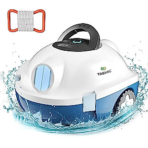 𝟮𝟬𝟮𝟯 𝙐𝙥𝙜𝙧𝙖𝙙𝙚 TASVAC Cordless Robotic Pool Cleaner, Automatic Vacuum, 90 Mins Runtime, Powerful, Self-Parking, Lightweight, Ideal for Flat Above/In-Ground up to 1100 Sq.Ft, Off-White (Y10)