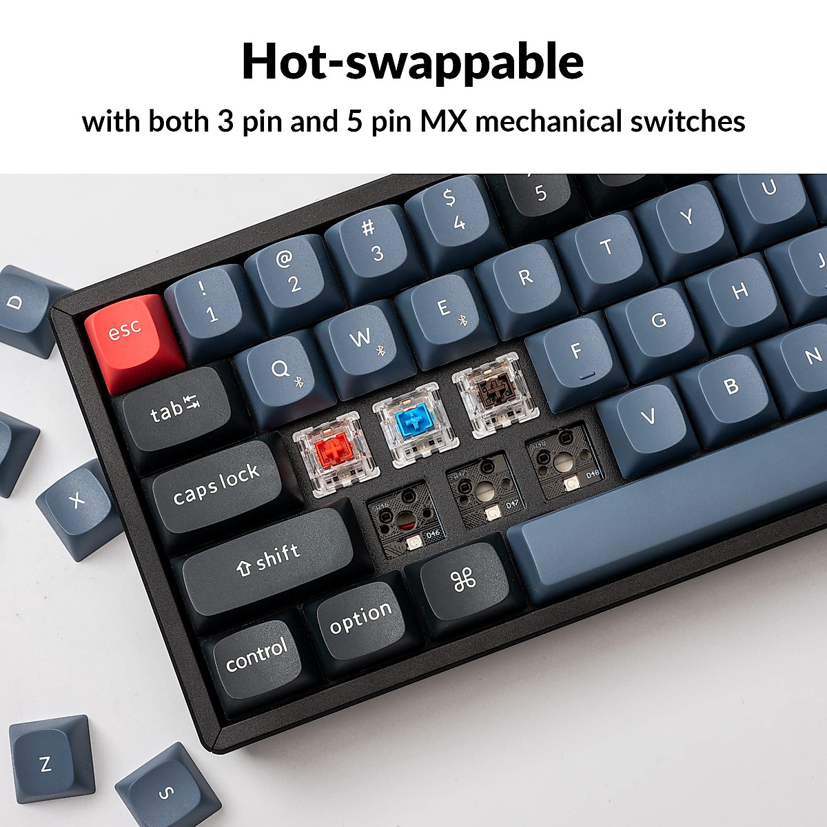 Keychron K6 Pro Wireless Custom Mechanical Keyboard, QMK/Launcher Programmable Macro, Hot-Swappable Keychron K Pro Red Switch, 65% Layout Aluminum RGB Backlit Office Keyboard for Mac Windows Linux