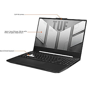 ASUS TUF Dash F15 Gaming Laptop (15.6" 144Hz, Geforce RTX 3070 8GB (Beat RTX 4060), 32GB DDR5 RAM, 1TB PCle SSD, Intel 12th Gen i7-12650H), Thunderbolt 4, Backlit KB, IST Hub, Win 11 Home, Black