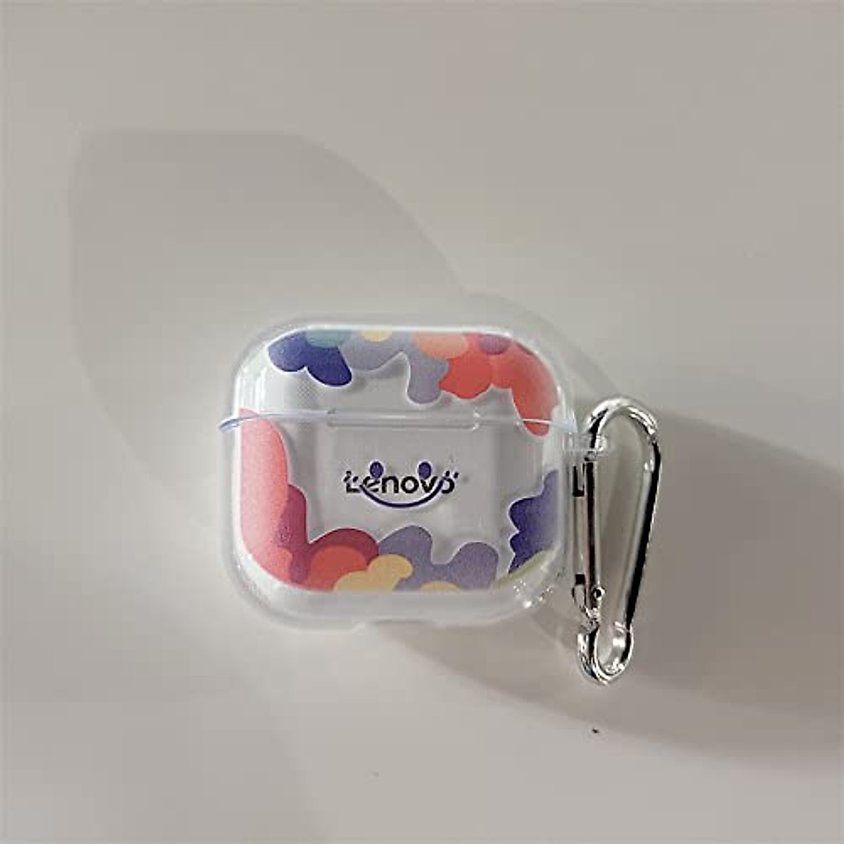 Cute Cartoon Style Soft TPU Protective Crystal Clear Transparent Case Cover Compatible with Lenovo thinkplus LP40S/LP40 Pro Earbuds, Protective Skin Sleeve with Key Chain (C)