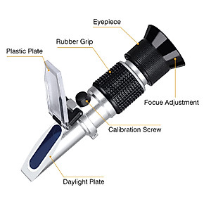 XinJiaYi Brix Meter Refractometer 0~90%, Handheld Brix Refractometer, High Accurate Brix Measurement Tool with ATC for Fruit, Beverages&Juice, Honey, Maple Syrup, Molasses and Other Sugary Drink