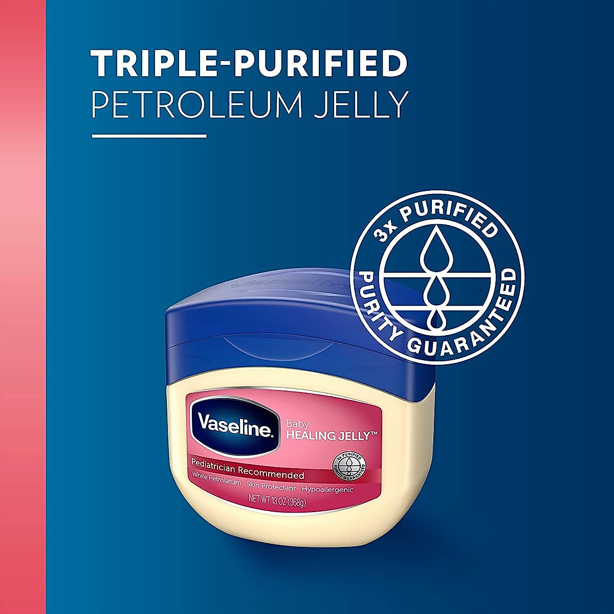 Vaseline Petroleum Jelly, Baby, 13 oz (Pack of 6)