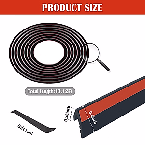 13Ft Car Door Rubber Seal Strip,Silent & Dustproof Rubber Car Window Seal Strip,Universal V-Shaped Self Adhesive Automotive Window Seals Trim with Installation Tool