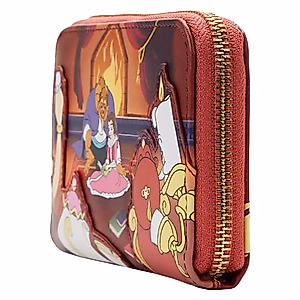 Loungefly Disney Beauty and the Beast Fireplace Scene Zip Around Wallet