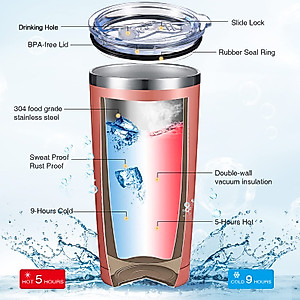 Yinder 8 Pcs Teacher Appreciation Gifts with 4 Pcs 12 oz Teacher Tumbler Stainless Steel Mug with 4 Heart Keychain for Teacher Week, Thank You Gifts End of the Year Teacher Mug for Women Men(Apple)