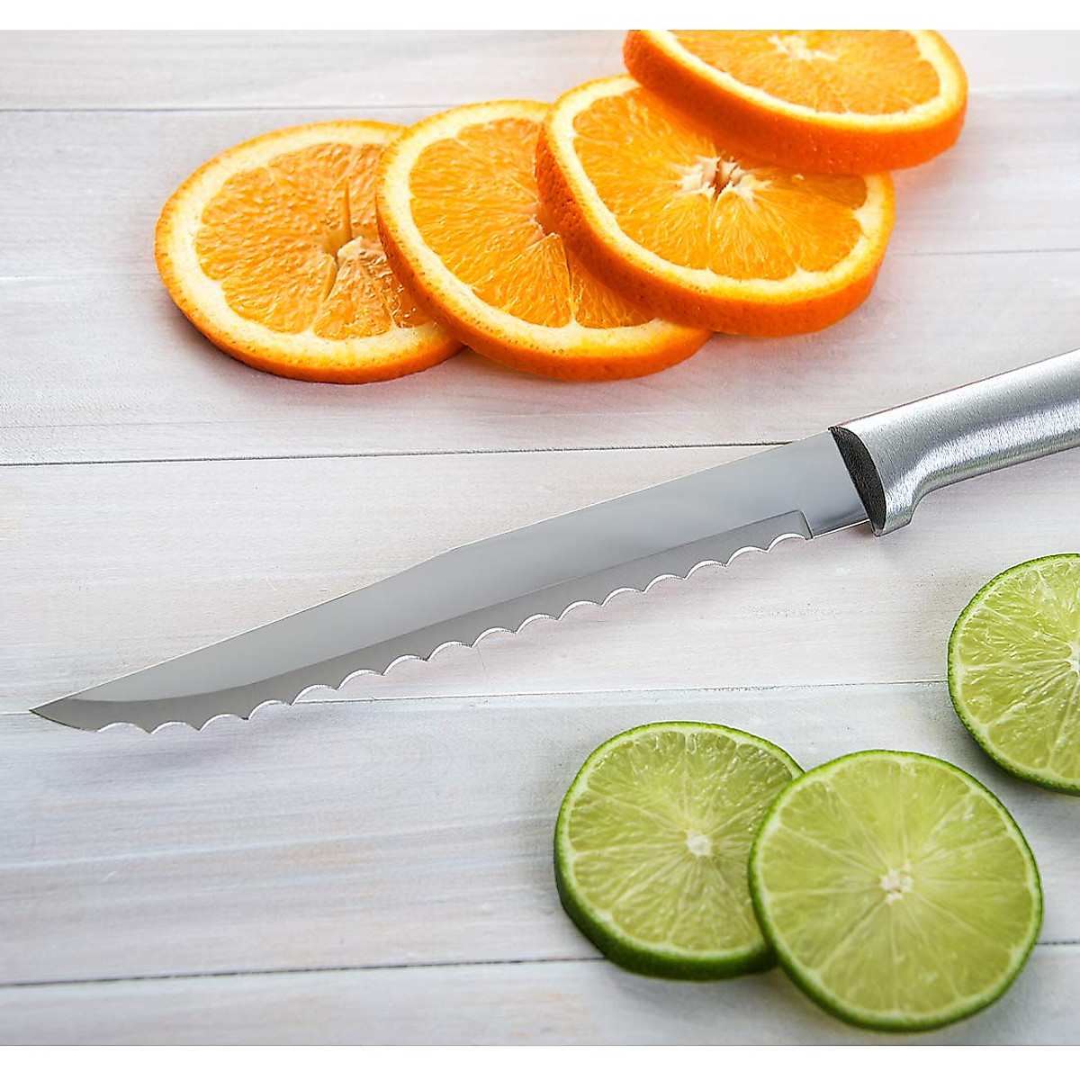 Rada Cutlery Serrated Slicing Knife – Stainless Steel Blade With Aluminum Handle Made in the USA