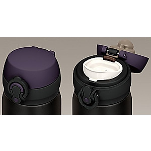 Thermos Stainless Steel Commuter Bottle, Vacuum insulation technology locks,0.5-L,ALL-Black,[one-touch open type] ,JNL-502 ALB