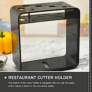 Zerodeko Holder Storage Rack Acrylic Cutter Block Without Knives Kitchen Tool Kitchen Accessory Restaurant Cutter Rack Cutter Holder for Kitchen Accessories Household