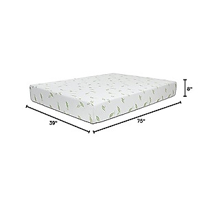 NapQueen Twin Mattress, 8 Inch Anula Green Tea Memory Foam Mattress, Twin Bed Mattress in a Box, CertiPUR-US Certified, Medium Firm, Natural Odor Neutralizer, Breathable & Washable Soft Fabric Cover