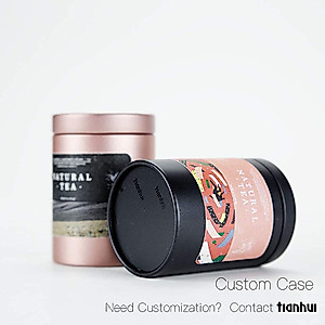 Tianhui Small Tin Can Box Canister with Lid for Coffee Tea Candy Storage Loose Leaf Tea Tin Containers Storage 5 Pcs (Black, M)