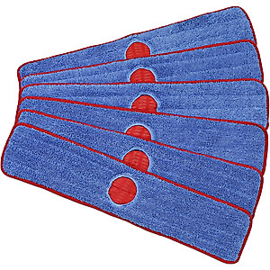 CleanAide Twist Yarn Mop Pad with Spot Cleaning Scrubber, 18 Inches, 6 Pack