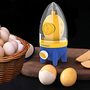 Golden Egg Maker Manual Puller, Portable Egg Spinner Scrambler in Shell for Boiled Golden Eggs, Silicone Shaker Whisk Yolk Mixer with Drawstring, Egg Homogenizer for Kitchen Cooking