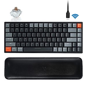 Vissles V84 Wireless Bluetooth/USB Wired Mechanical Keyboard with Wrist, Hot Swappable Mechanical Gaming Keyboard Compact 84 Keys, Tenkeyless RGB Dynamic Backlit for Mac Windows (hot swappable-Brown)