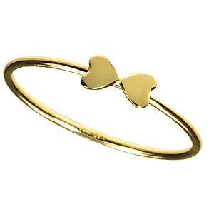 uGems 14K Gold Filled Double Heart Stacking Rings Size 7