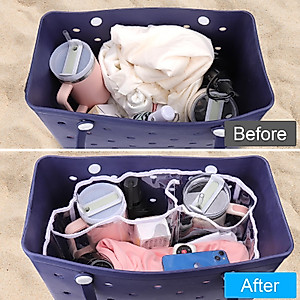XANGNIER Clear Beach Bag Organizer Accessories for Bogg Bag XL,Waterproof TPU Insert Divider Storage Liner for X Large Bogg Bag