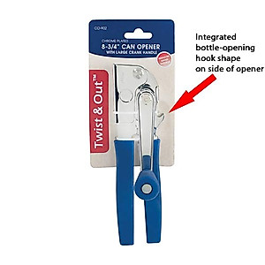 Winco CO-902 Twist & Out Chrome-Plated Can Opener 8-3/4 Inch Long, with Crank Handle