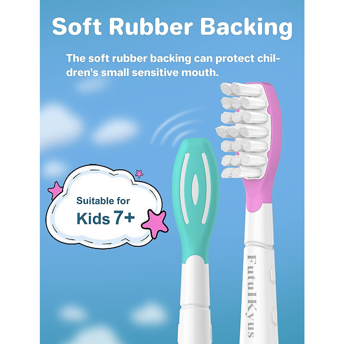 Kids Replacement Heads for Philips Sonicare: 7+ Child Soft Electric Toothbrush Standard Children Brush Head for Boy Girl, Pink & Blue 4 Pack