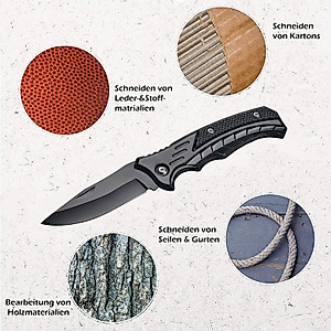 BUYONE Pocket Knife, Mini Folding Knife| Outdoor Knife, with Belt Clip, for Leisure, Camping, Hiking and Emergencies, Gift for