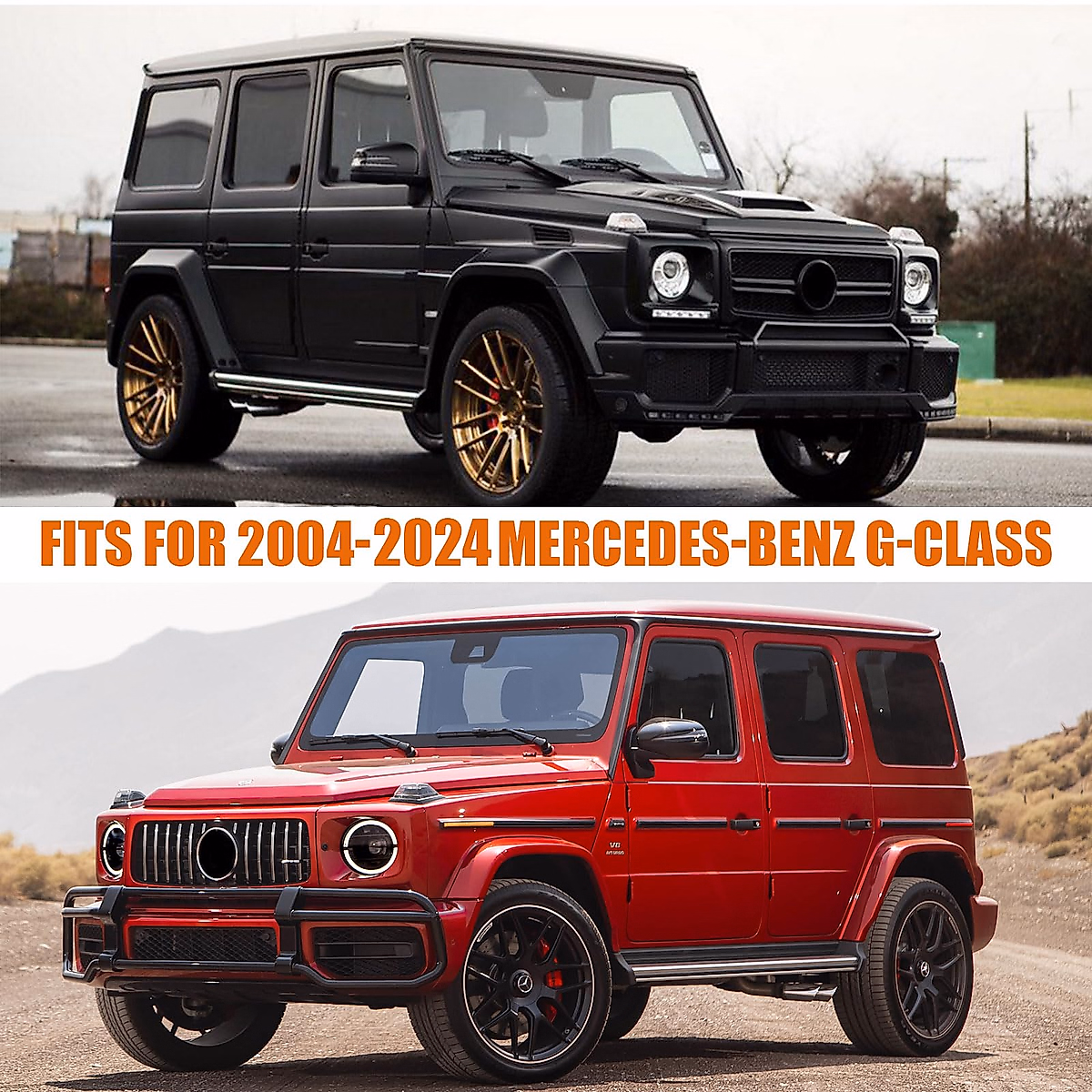 Waterproof Car Covers Replace for 2004-2024 Mercedes Benz G-Class 500 550 650, 6 Layers All Weather Car Cover with Zipper Door & Windproof Bands for Snow Rain Dust Hail Protection (G-Class)