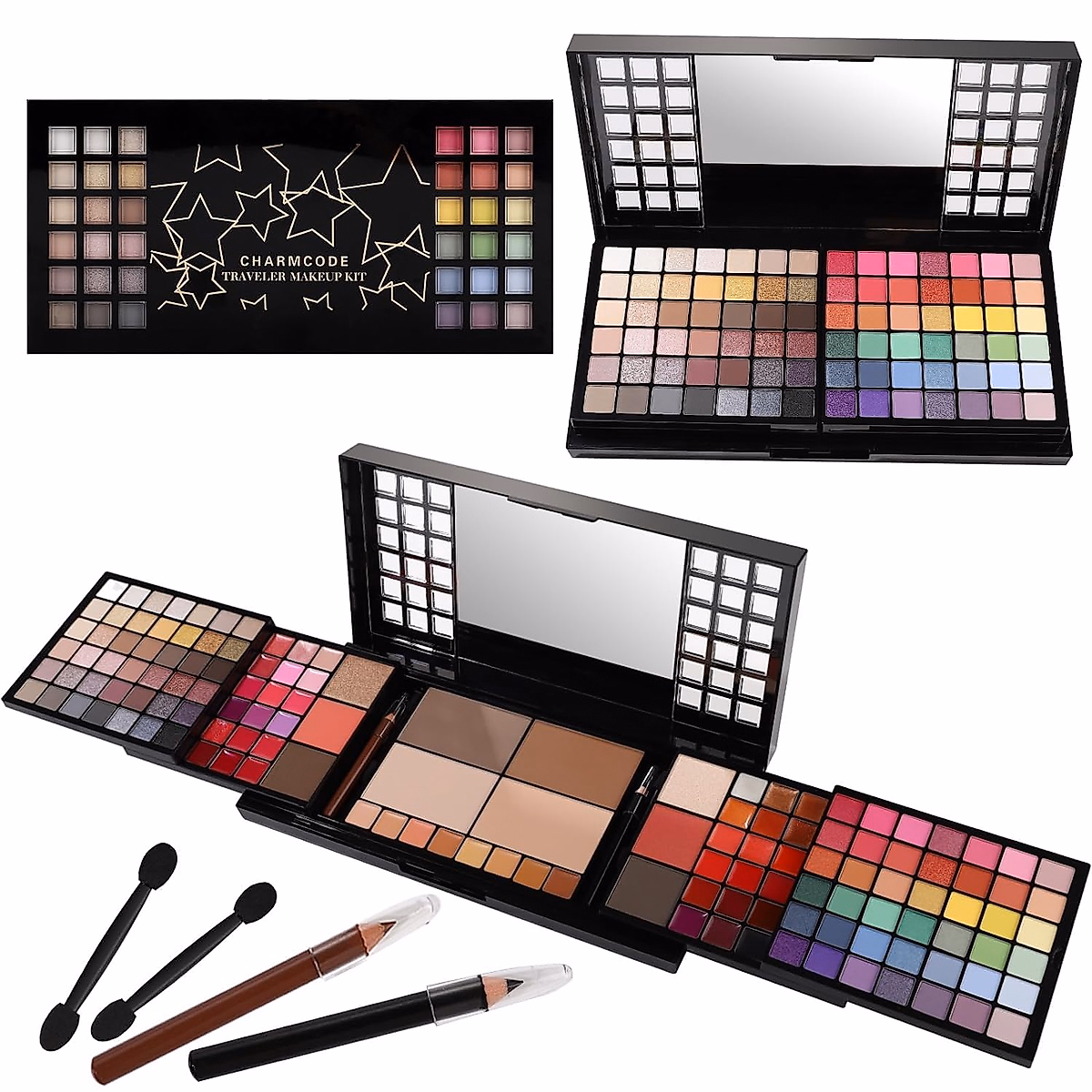CHARMCODE All in One Makeup Kit, Makeup Kit for Women Full Kit, Make Up Valentine's Gift Set for Teen Girls- Eyeshadow Palette,Lip Gloss,Concealer,Highlighter,Blush,Eyeliner,Brow Powder & Contour