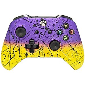 Hand Airbrushed Fade Custom Controller - Compatible with Xbox One (Matte Purple & Yellow)