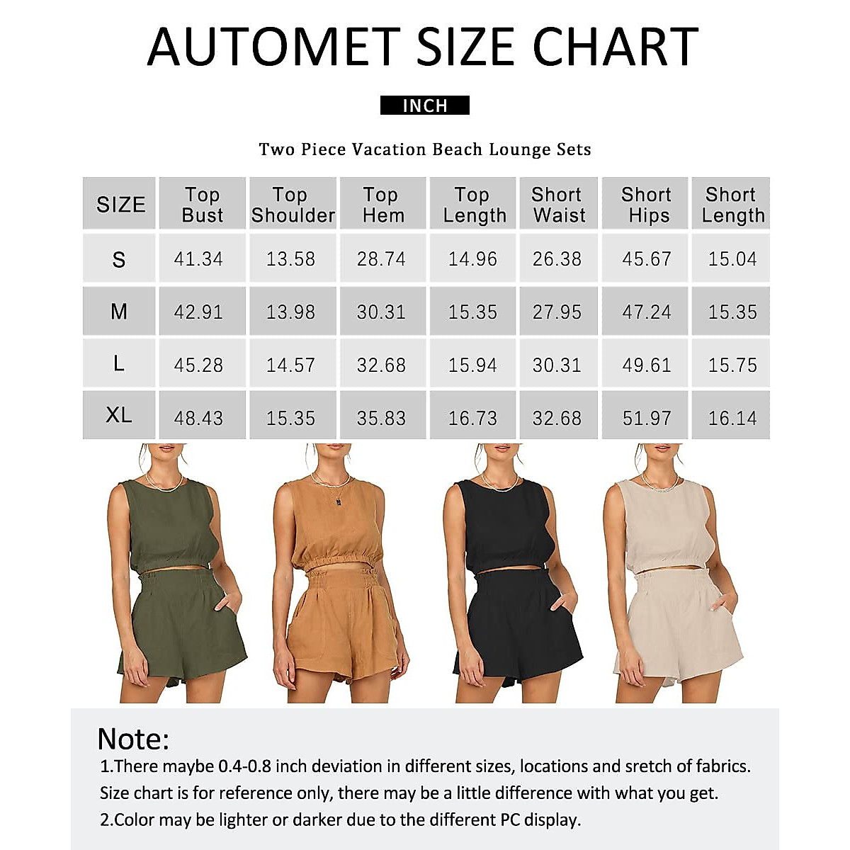 AUTOMET Two Piece Sets Women Summer 2 Piece Spring Summer Outfits Beach Vacation Cruise Resort Wear 2024 Fashion Clothing Black M