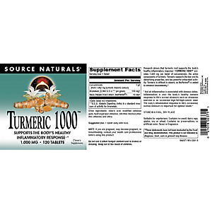 Source Naturals Turmeric 1000, Supports The Body’s Healthy Inflammatory Response*, 1,000mg - 120 Tablets
