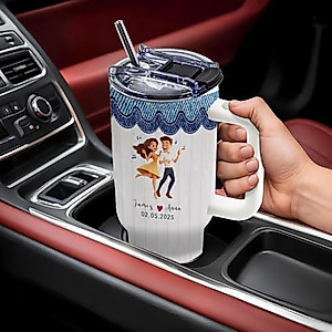 Custom 40oz Tumbler with Handle – Valentine's day cooking-Personalized Couple Gift for Anniversary Wedding Gift, Birthday, Mother's Day, Valentine’s Day FYHsgV