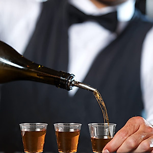 JOLLY CHEF 1000 Plastic Shot Glasses-1.5 oz Disposable Cups-1.5 Ounce Plastic Shot Cups Perfect for Weddings Halloween, Thanksgiving, Christmas Party