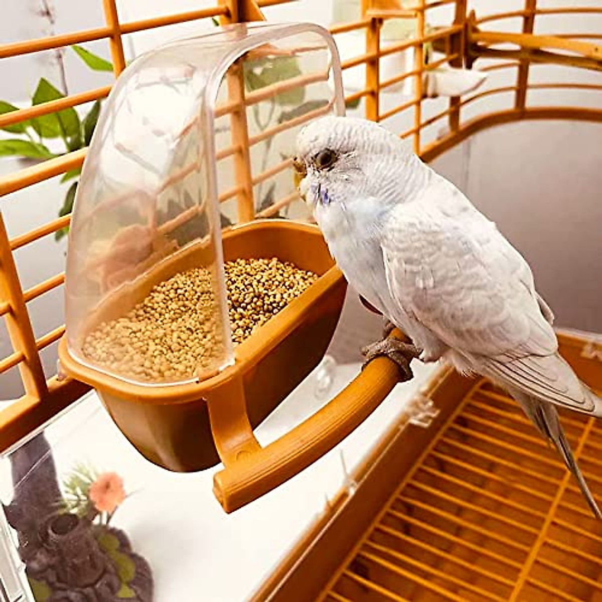 2 Pcs Small Bird Slot Feeder No Mess Cage Hanging Feeder Cup Plastic Food Feeding Box