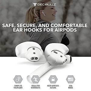 Decibullz Custom Moldable Covers and Ear Hooks, Universal Earbuds Accessory, Compatible with Apple AirPods(r) and EarPods